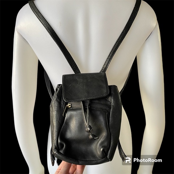 HOBO | Bags | Hobo International Vintage Tiny Black Leather Backpack ...